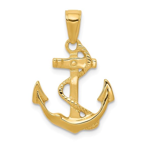 Black Bow Jewelry Co. | Jewelry | 4k Yellow Gold 2d Polished Anchor ...